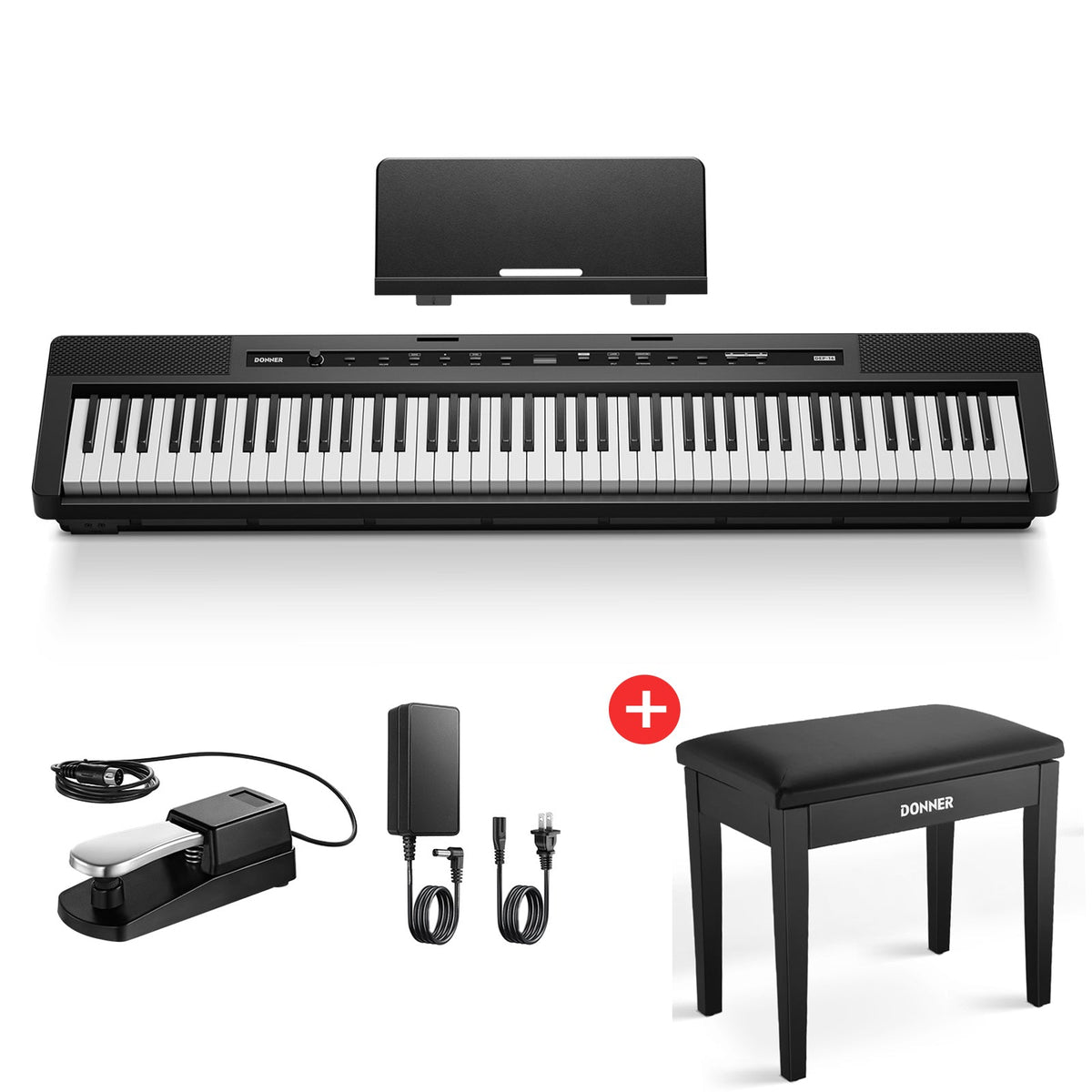 DEP-16 88 Key Weighted Portable Digital Piano for Beginner Donner